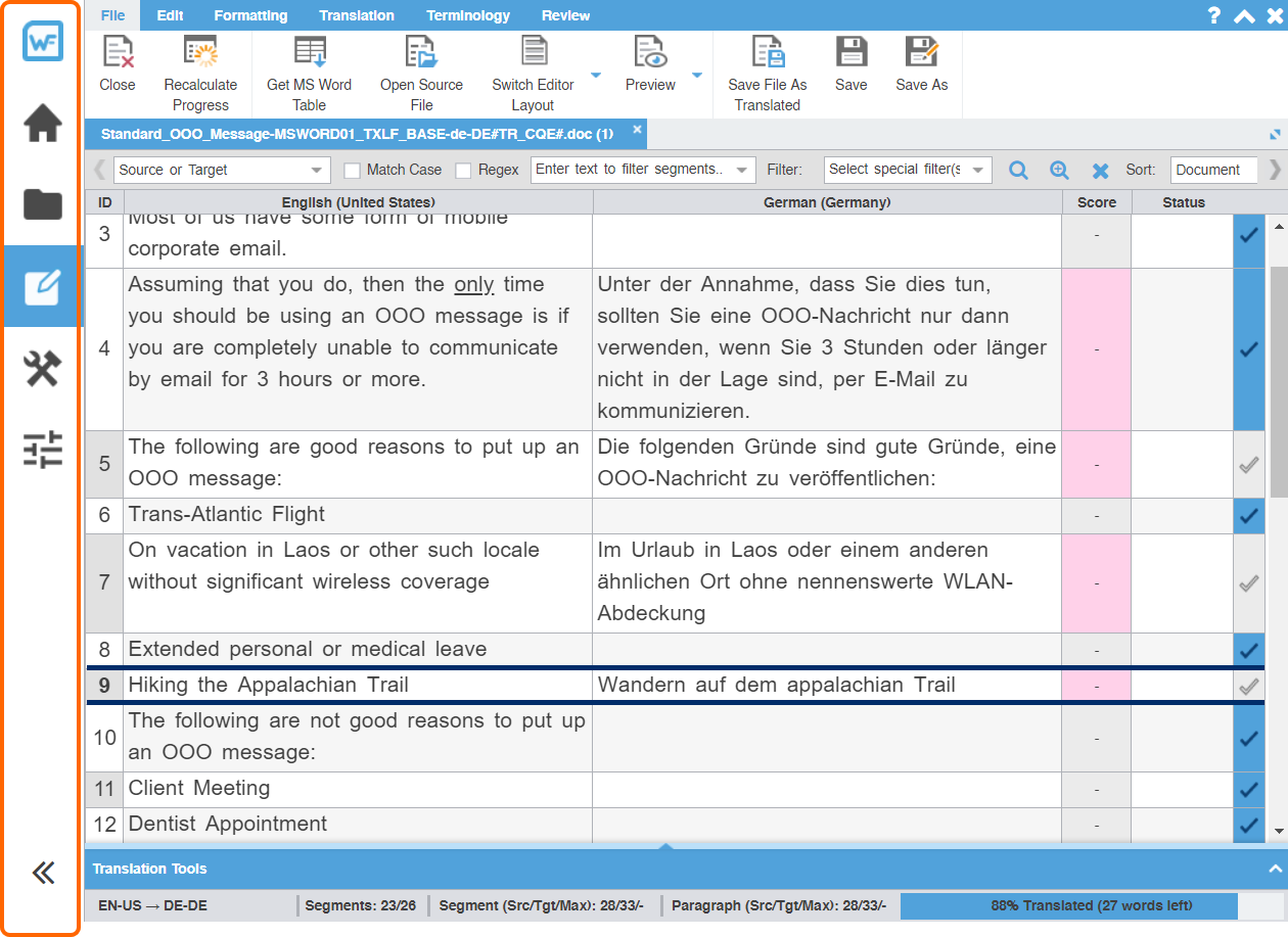 Wordfast Pro Online Help